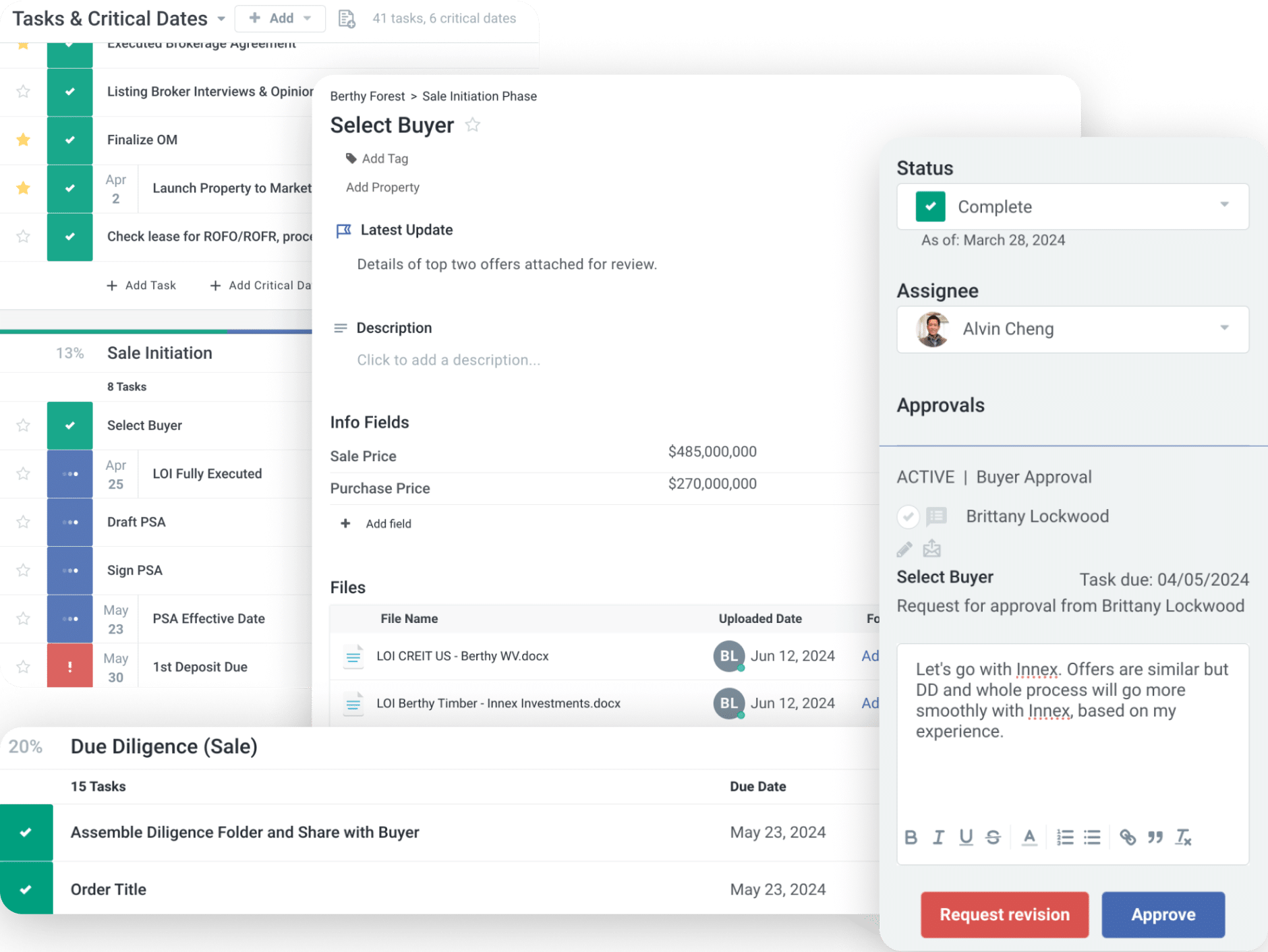 Deal Management for Real Estate Disposition Tracking